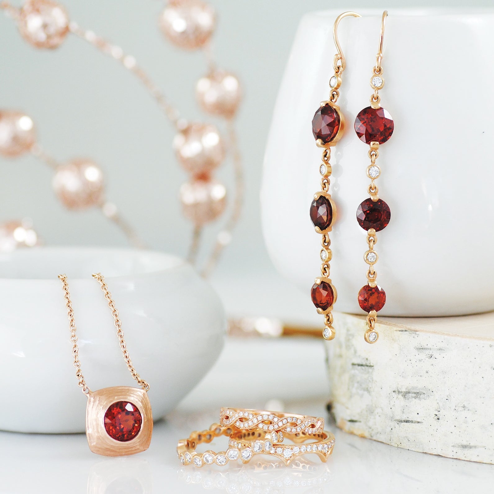 Garnet Jewelry – Pavé Fine Jewelry Design