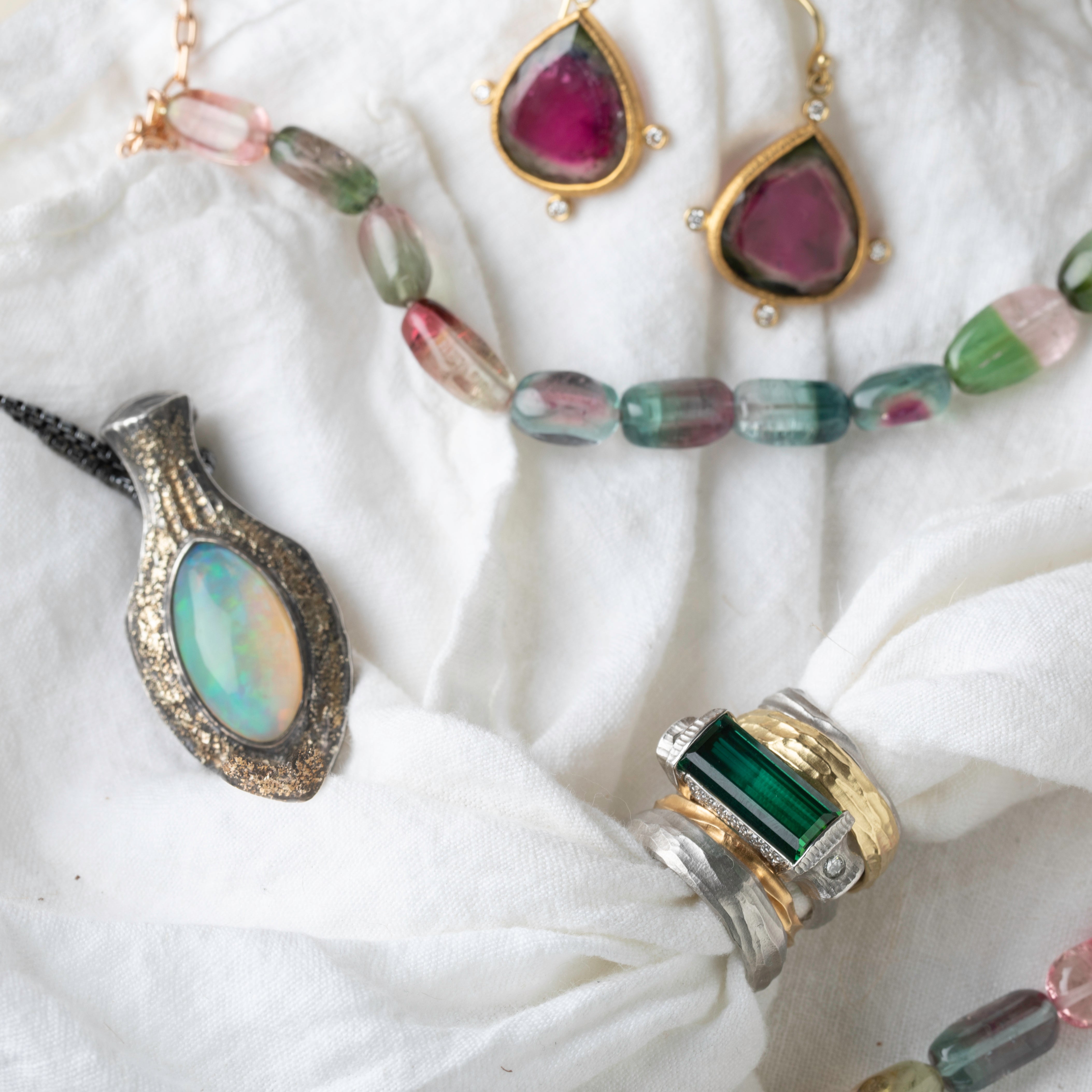 October Birthstones: Opal & Tourmaline – Pavé Fine Jewelry Design
